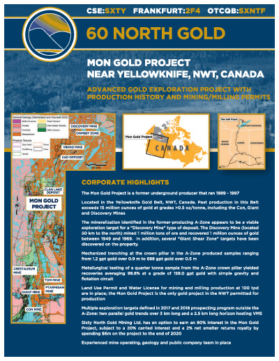 Fact Sheet | Sixty North Gold Mining Ltd.
